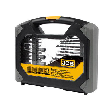 JCB 40 Piece Combination Drill Bits and Accessory Set | JCB-PTA-40