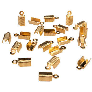 Metal Fold Over Crimp Cord Ends with Loop