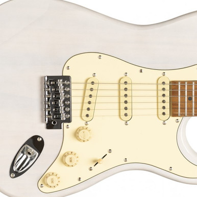 STAGG VINTAGE SERIES S-55 STRAT SSS GUITAR / SEE THRU WHITE BLONDE ...