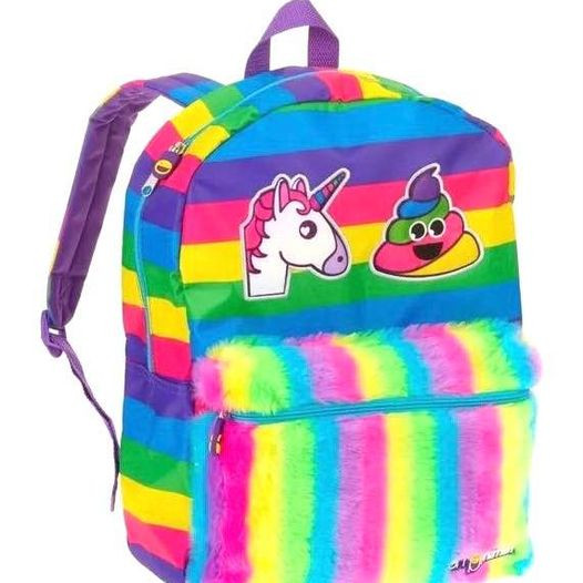 Emoji Unicorn Rainbow Poop -16” Backpack - Curious Bazaar