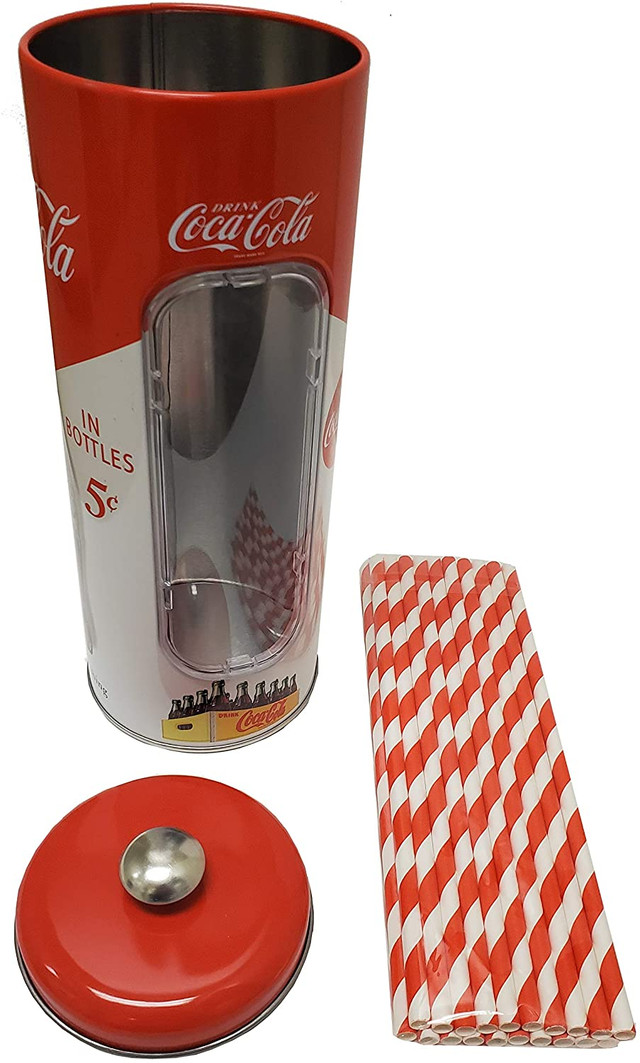 The Tin Box Company Coca Cola Straw Holder Tin - Curious Bazaar