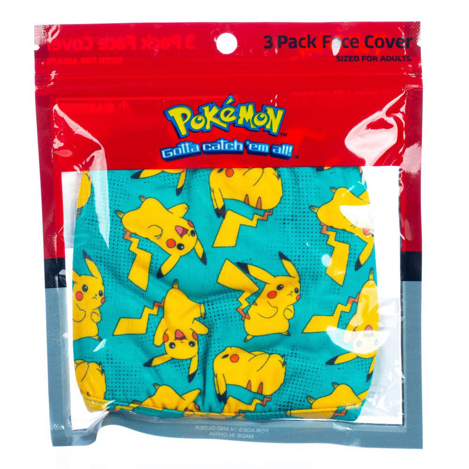 Pokemon 3 Pack Adjustable Face Covers - Curious Bazaar