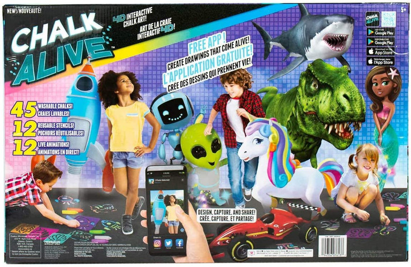 Chalk Alive 4D Interactive Chalk Art Set (45 Chalks & 12 Reusable ...