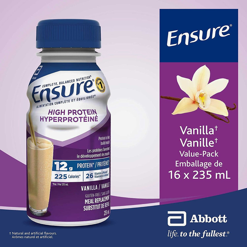 Ensure High Protein, Ready-to-Drink Meal Replacement, Vanilla, 16 x 235 ...