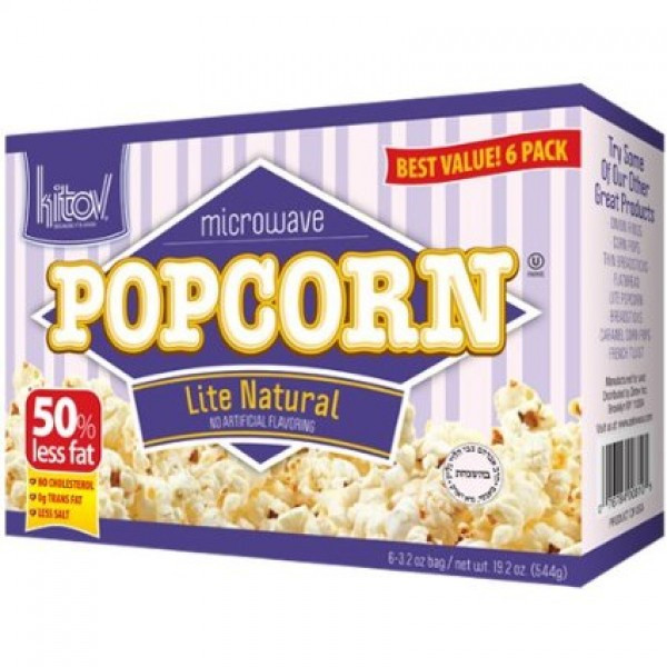 Kitov Microwave Popcorn Lite Butter Flavor,6-3.2 oz bag - Never Wash A Dish