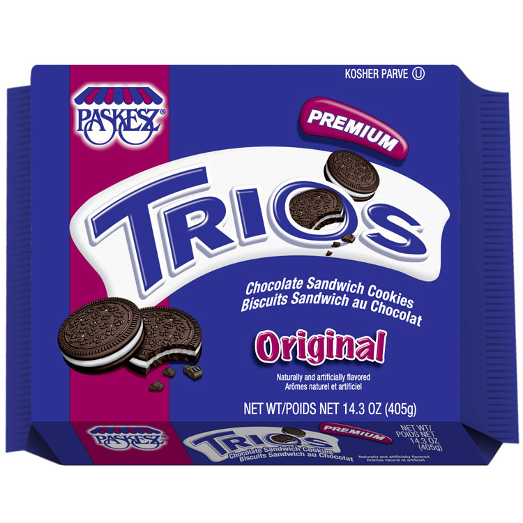 Paskesz Trio Original Chocolate Sandwich Cookies - Never Wash A Dish