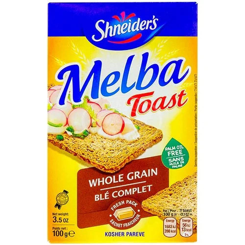 Shneider's Whole Grain Melba Toast - Never Wash A Dish
