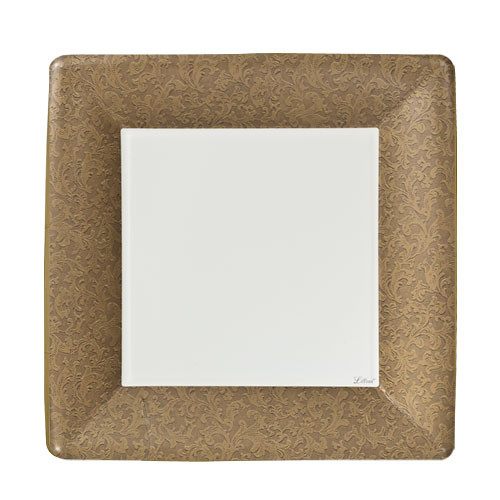 Gold Texture 7" Square Dinner Paper Plates 24 Ct. - Never Wash A Dish