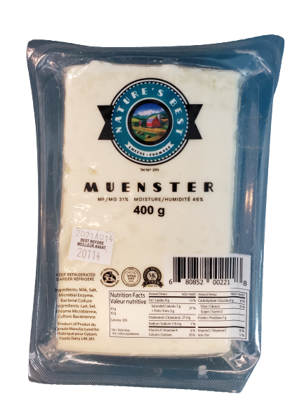 Nature's Best Muenster Cheese, 400g - Never Wash A Dish