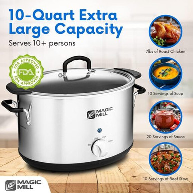 Magic Mill 10 QT Slow Cooker - Never Wash A Dish