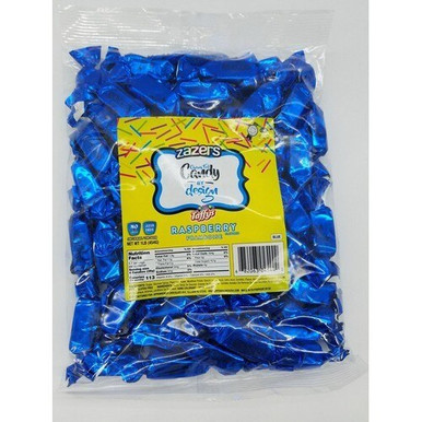 Zazers Foil Taffy Blue Raspberry Candy, 1lb - Never Wash A Dish