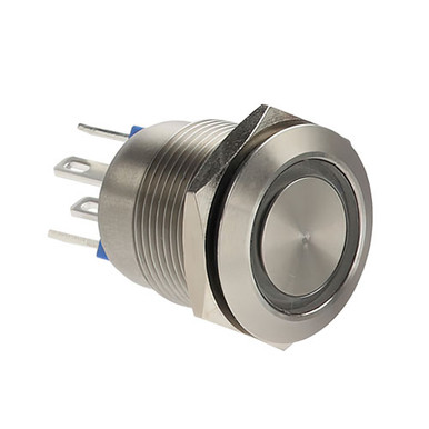 Blue illuminated Vandal Resistant Push Button Switch with 2.8mm tab ...