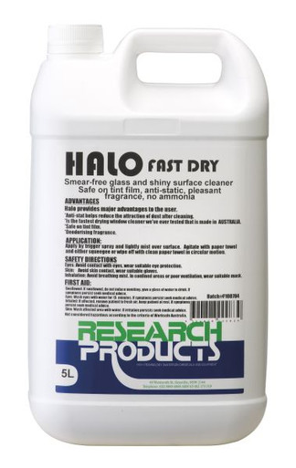 Halo Fast Dry Glass Cleaner 5LT Ea Research - Melbourne Cleaning Supplies