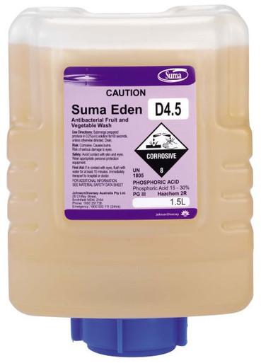 Suma Eden D4.5 Antibacterial Fruit & Vegetable Wash 1.5L Ea Diversey ...