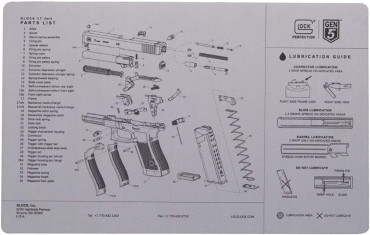 Glock Gen5 Exploded Diagram Bench Mat - Grey - Nordic Marksman