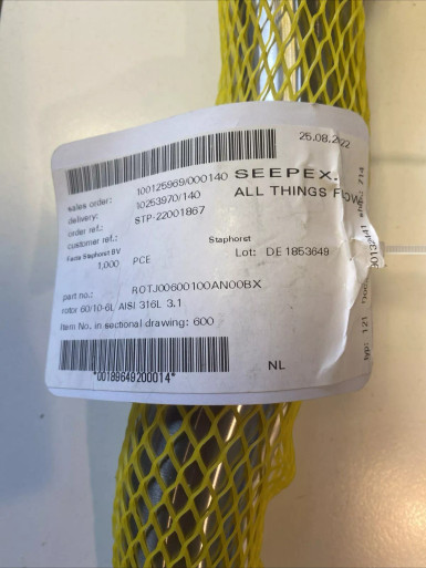 Seepex ROTJ00600100AN00BX Cavity Pump Rotor - MallofAmercia