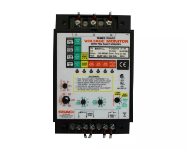 SSAC INC THREE PHASE VOLTAGE MONITOR WITH 10 FAULT MEMORY WVM611AL