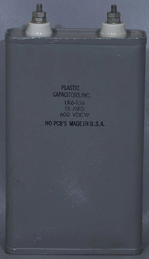 Plastic Capacitors LK6-156 600 VDC 15 MFD High Voltage Capacitor