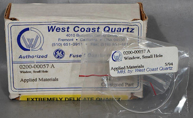 NEW AMAT/Applied Materials PN: 0200-00057 Window, Small Hole