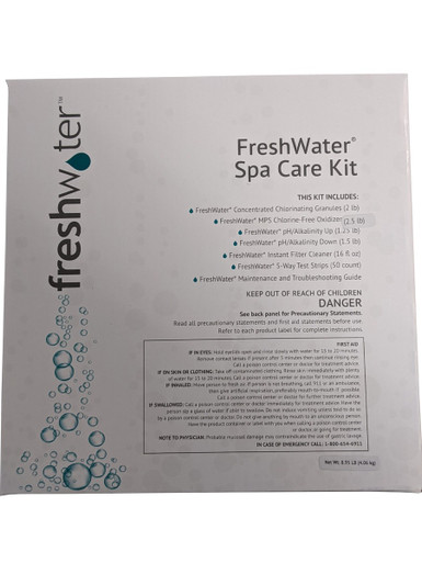 Freshwater Spa Care Kit w/ Oxidizer, Test Strips, Filter Cleaner