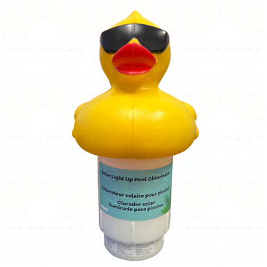 Solar Light Up Derby Duck Chlorinator - Prisco Hot Spring Supplies