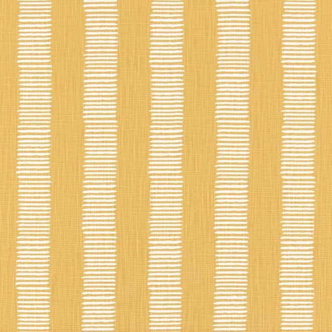 KENA BRAZILIAN YELLOW Stripe Linen Blend Upholstery And Drapery Fabric