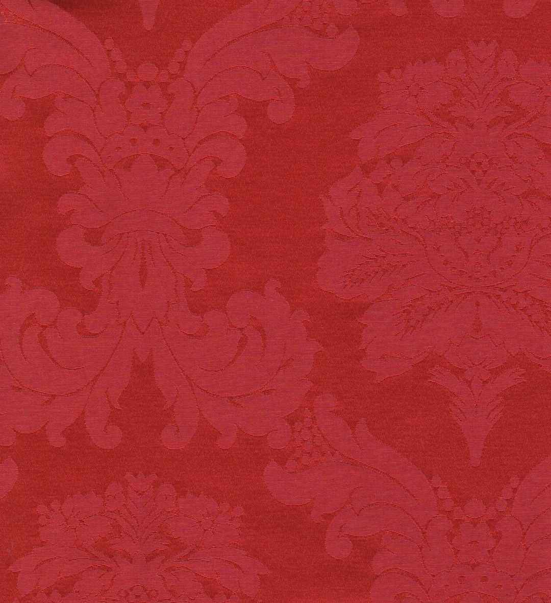 DAMASCO 12 55IN PASSION RED Floral Damask Upholstery And Drapery Fabric