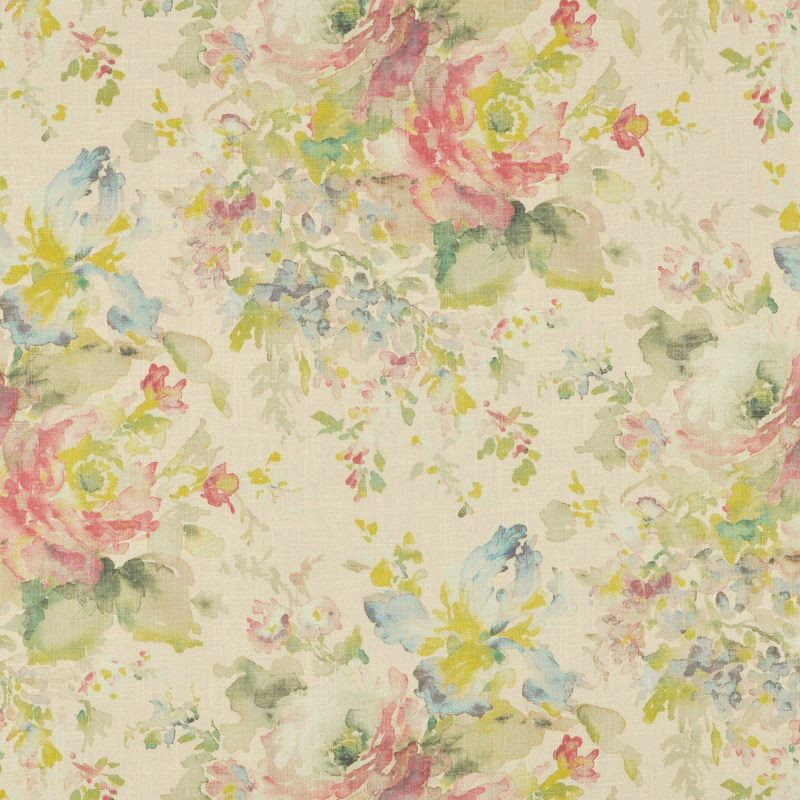 Covington MACBETH 7 BLUSH Floral Linen Blend Upholstery And Drapery Fabric