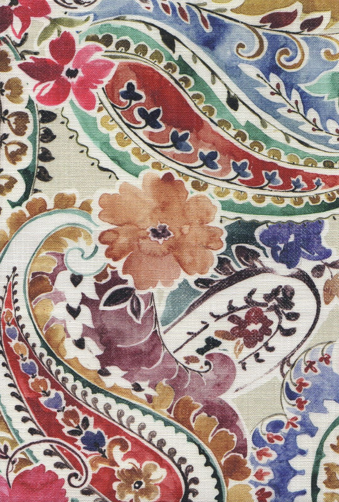 FINLEY MULTI Paisley Print Upholstery And Drapery Fabric