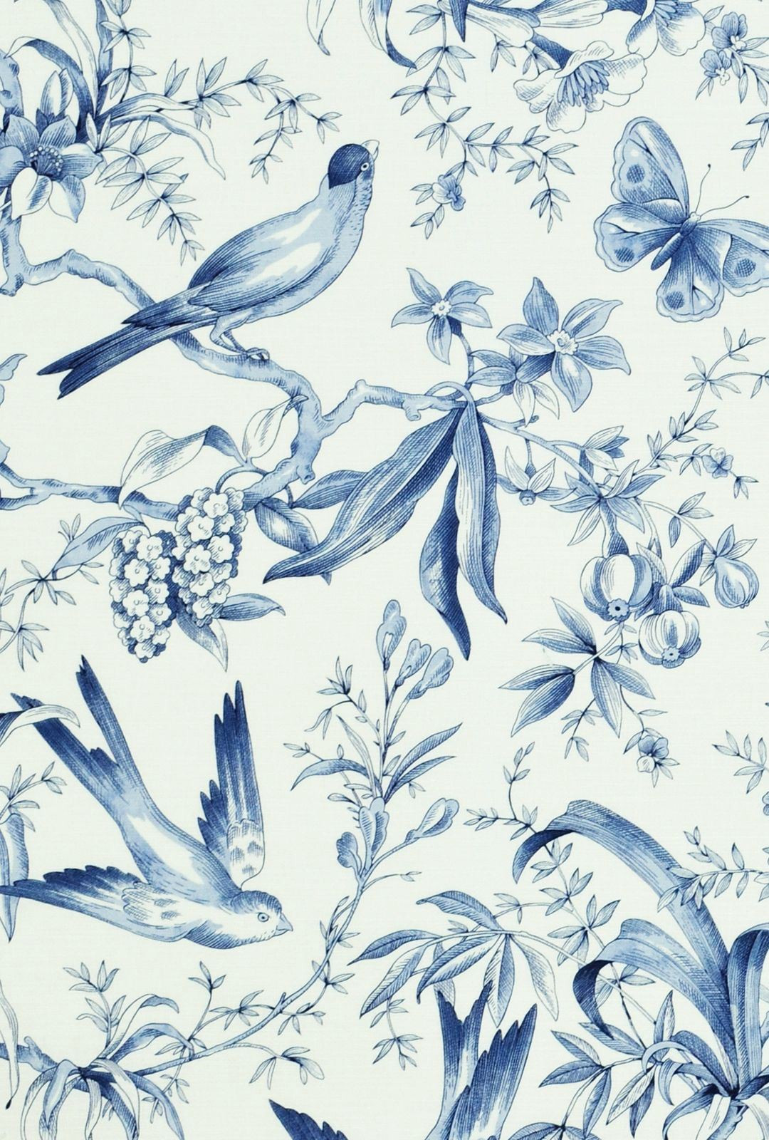 P Kaufmann AUDUBON TOILE SAPPHIRE Toile Print Upholstery And Drapery Fabric