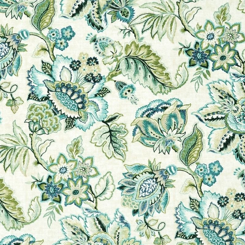 Covington TREMEZZO 29 SEAFOAM Floral Print Upholstery And Drapery Fabric
