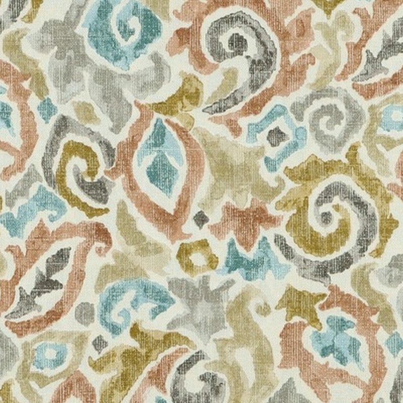 Magnolia Home Fashions QUEEN TUSCAN Ikat Print Upholstery And Drapery ...