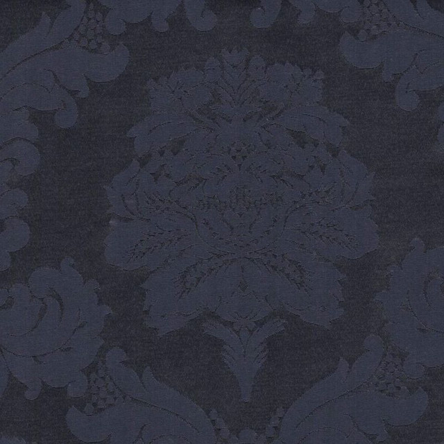 DAMASCO 61 55IN INK Floral Damask Upholstery And Drapery Fabric