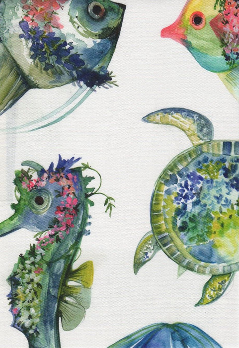 KORA MULTICOLOR Tropical Print Upholstery And Drapery Fabric