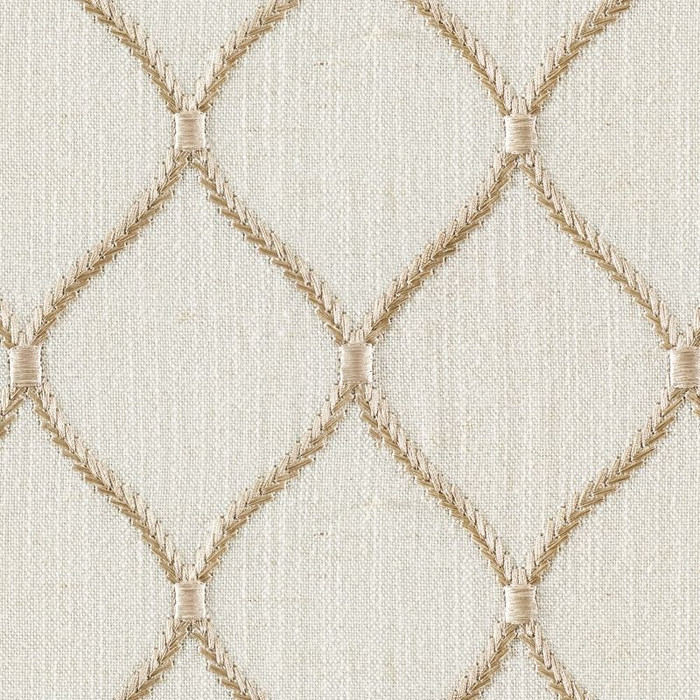 JOVIAL QUARTZ Lattice Embroidered Drapery Fabric