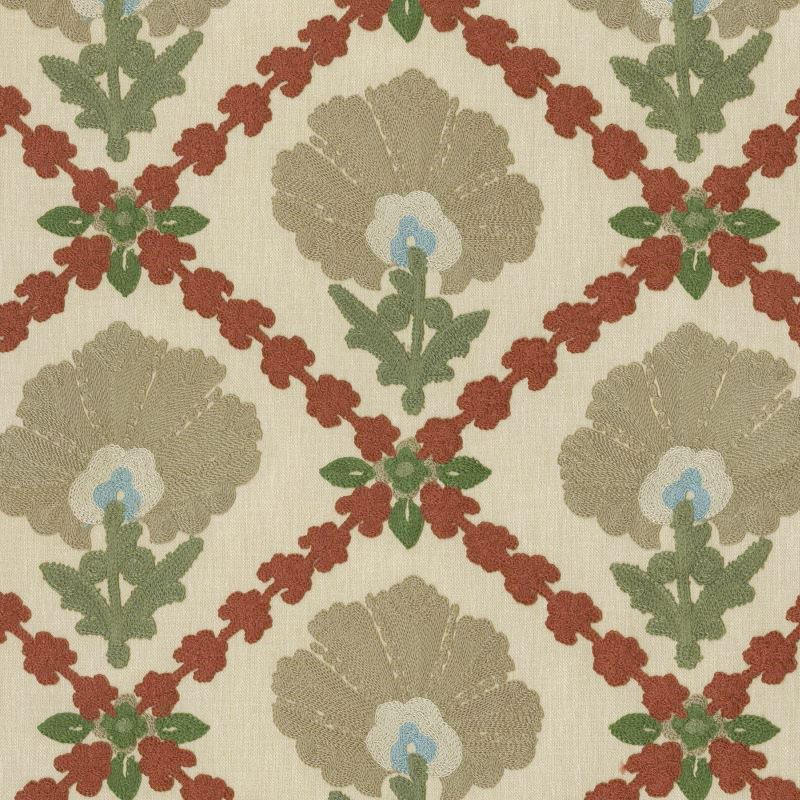 P/K Lifestyles GRAND FLEUR EMB HARVEST 411401 Floral Embroidered ...