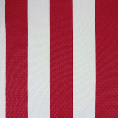 YANCEY RED Stripe Print Upholstery And Drapery Fabric