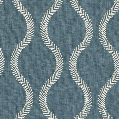 P/K Lifestyles FLOURISH EMB BALTIC 470821 Floral Embroidered Drapery Fabric