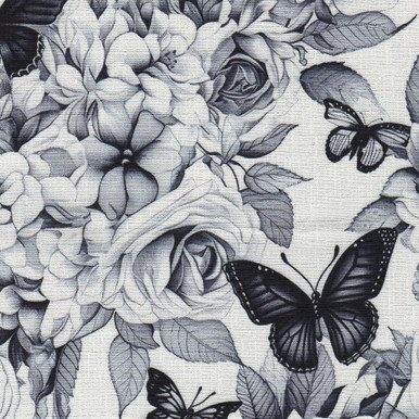 CHASING ROSES MINI TATTOO Floral Print Upholstery And Drapery Fabric