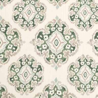 SHERIDAN GREEN Toile Print Upholstery And Drapery Fabric