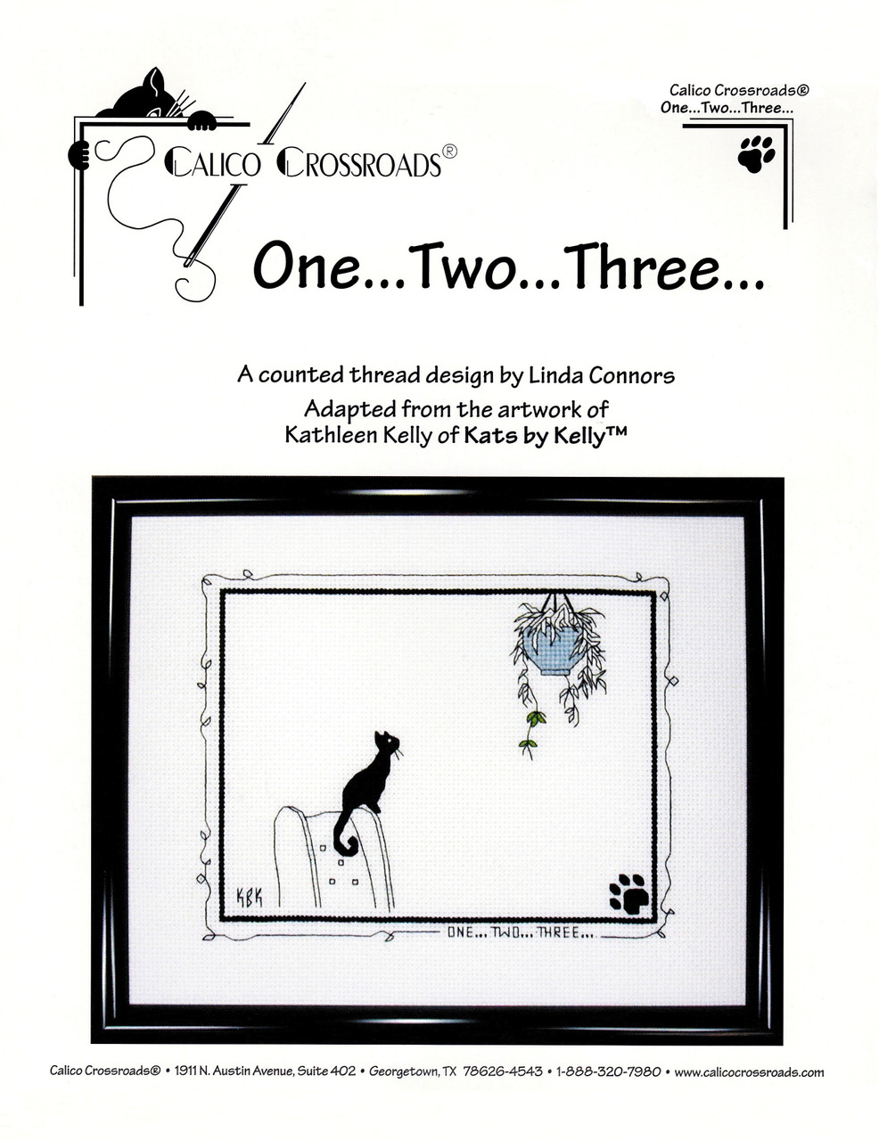 ONE TWO THREE! Calico Crossroads Kats by Kelly Cross-Stitch Pattern ...