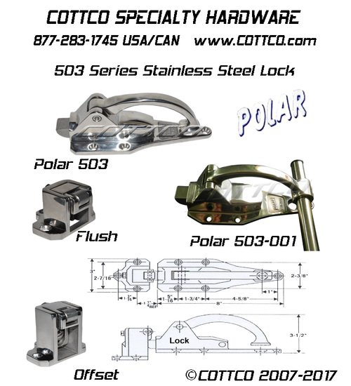 Polar Hardware 503 Stainless Steel Lock @ Cottco.com 877-283-1745