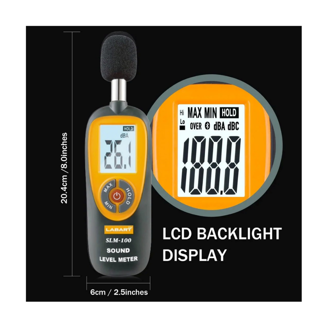 LABART SLM-100 Digital Sound Level Meter | Mini Portable Noise Meter