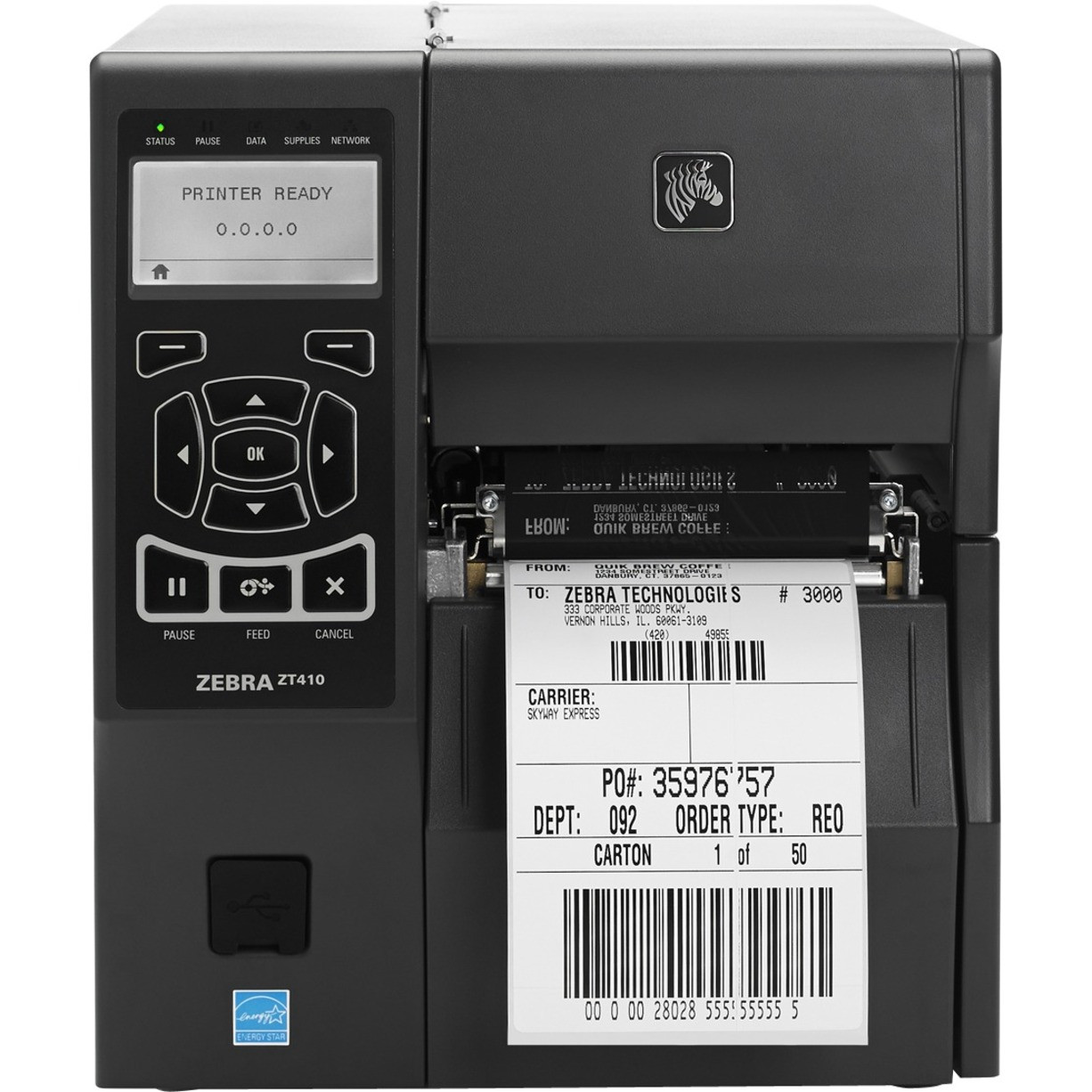 Zebra ZT410 Industrial Direct Thermal/Thermal Transfer Printer ...