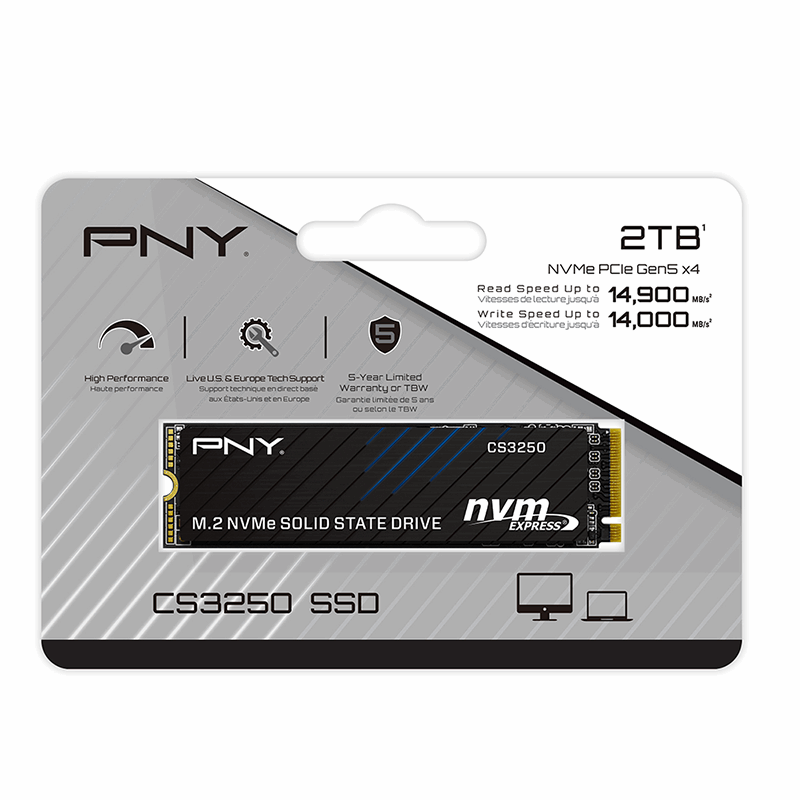 PNY CS3250 M.2 NVMe Gen5 x4 Solid State Drive Mainstream Performance ...