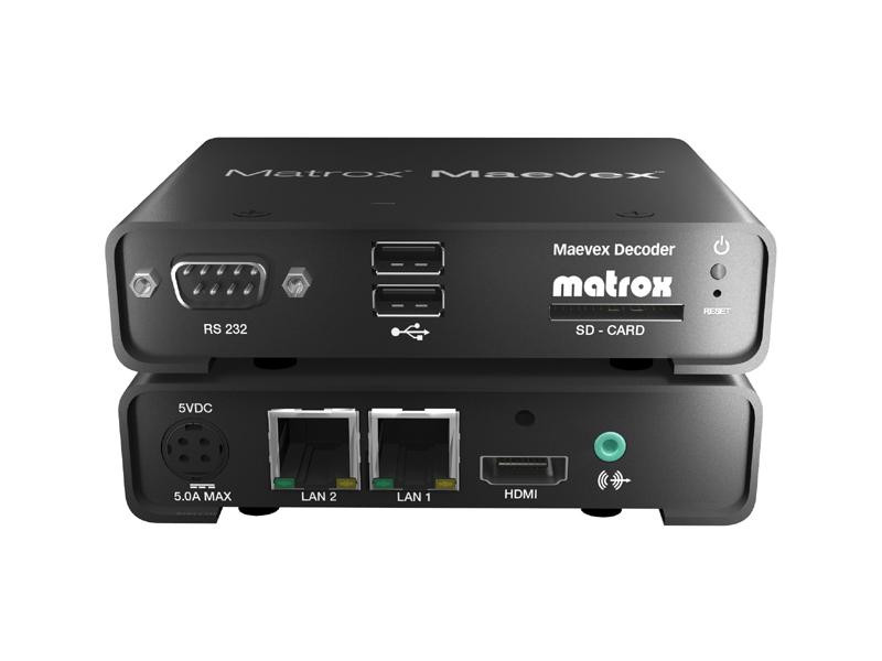 Matrox Maevex Decoder, dual RJ45 100/1000Mbps Ethernet, HDMI-out, 2x ...
