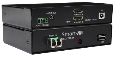 Smartavi 2 HDMI, USB 2.0, Audio via Dual Fiber Extender. Includes: [DFX ...