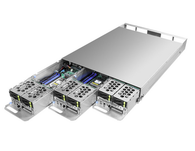AsRock Rack 2OU chassis with three-bay shelf for ORv3, 1600W per sled ...