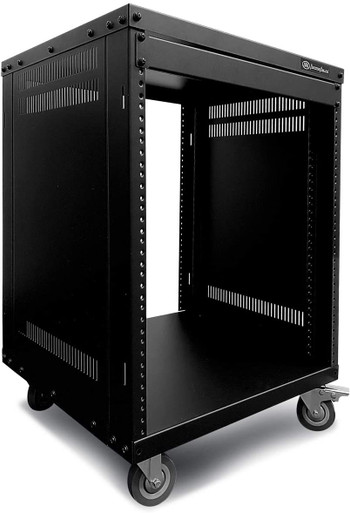 12U Adjustable Depth Open Frame 4 Post Server Rack w/ Casters ...