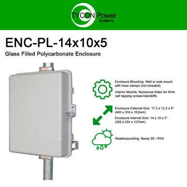 Tycon Systems Polycarbonate Outdoor Enclosure. 14x10x5 i